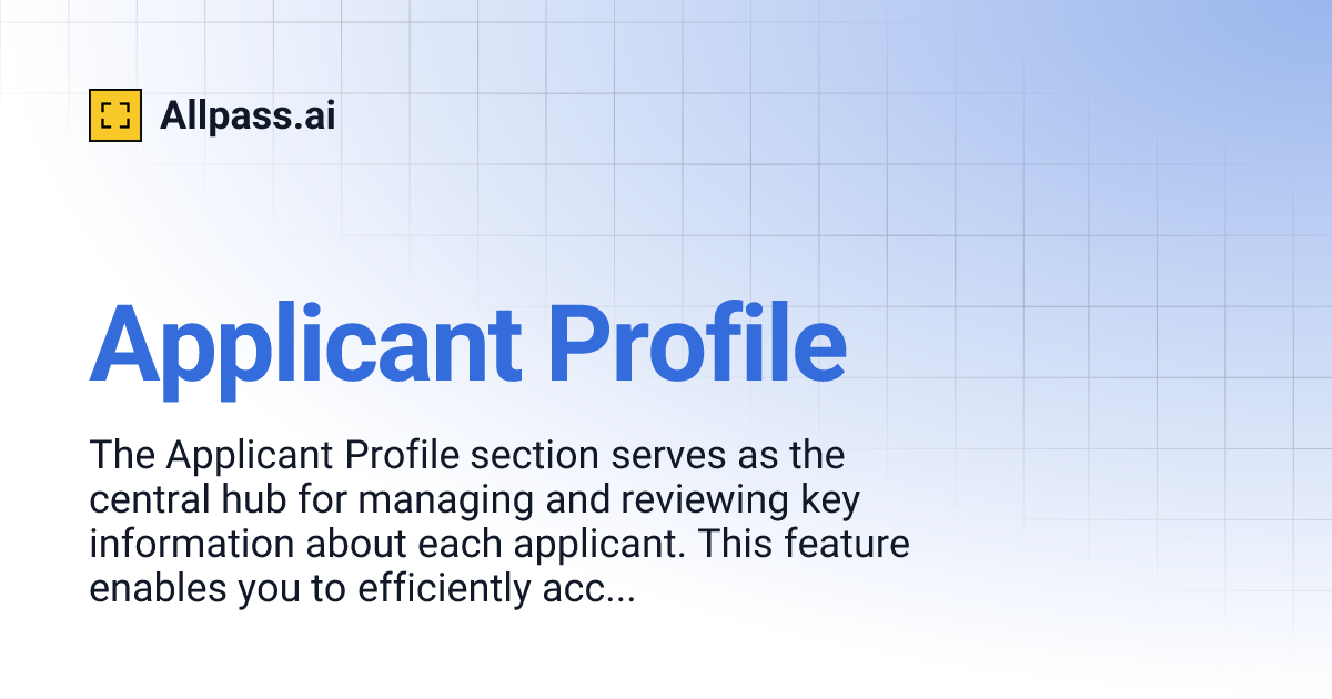 Applicant Profile | Allpass.ai